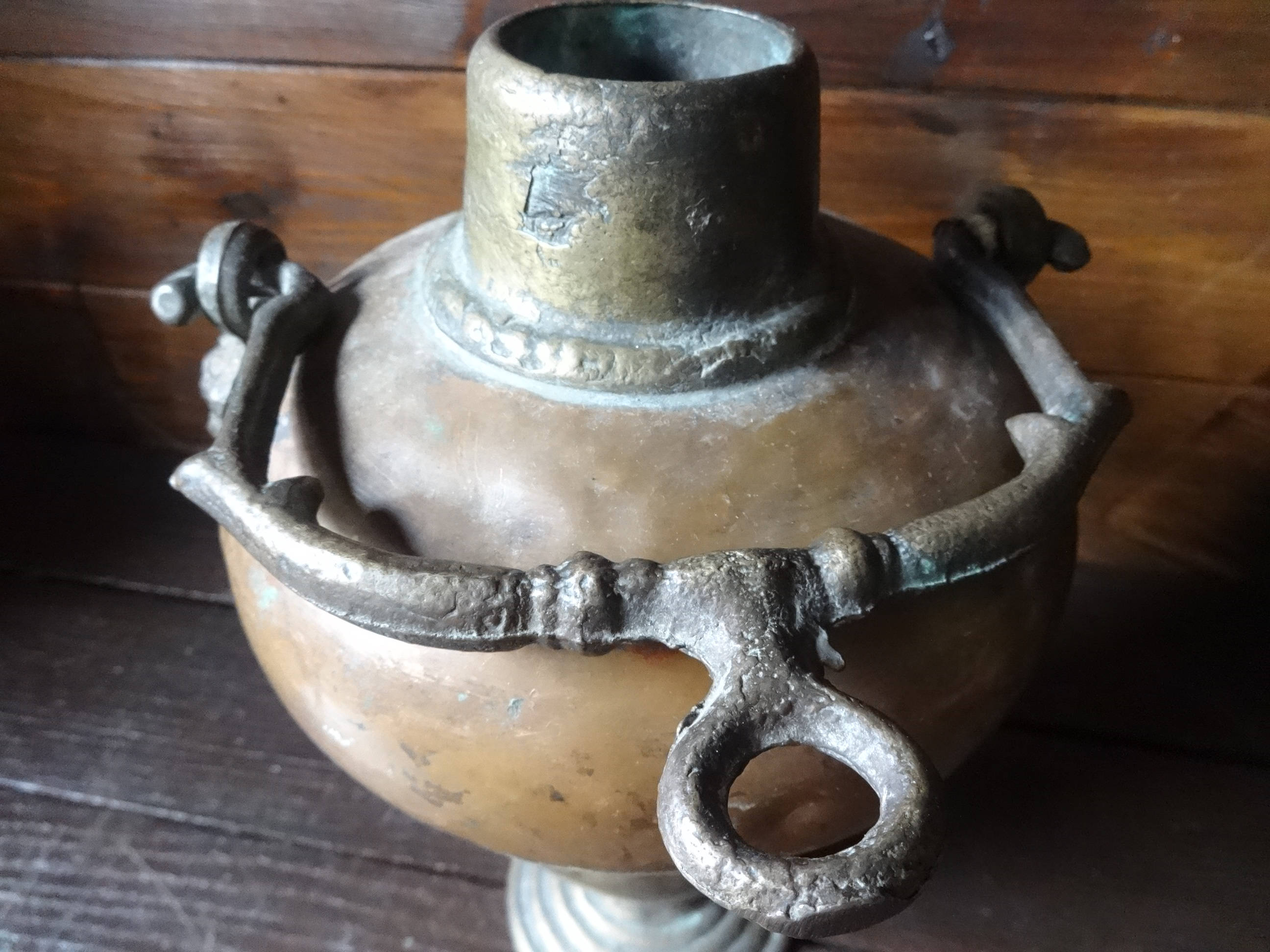 Antique French Copper and Brass Rustic Oil Pitcher Jug Jar Can | Etsy