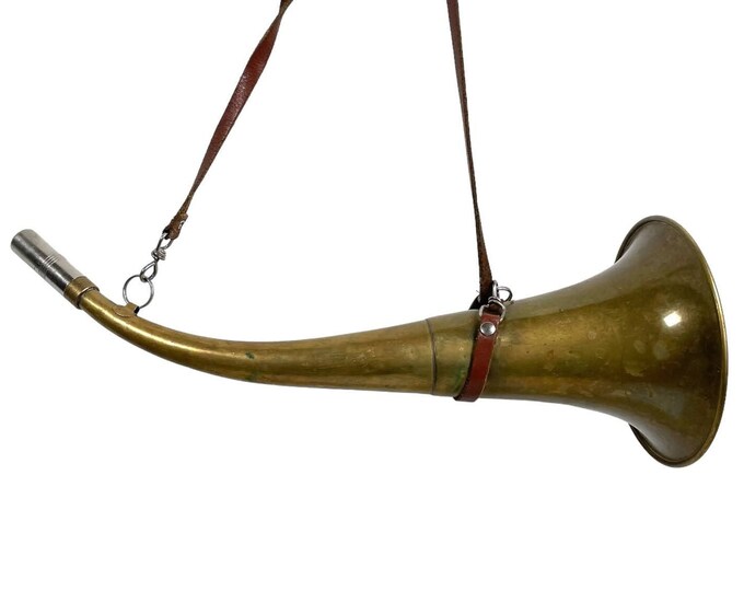 Vintage French Traditional Brass Hunting Horn Instrument Warning Call ...