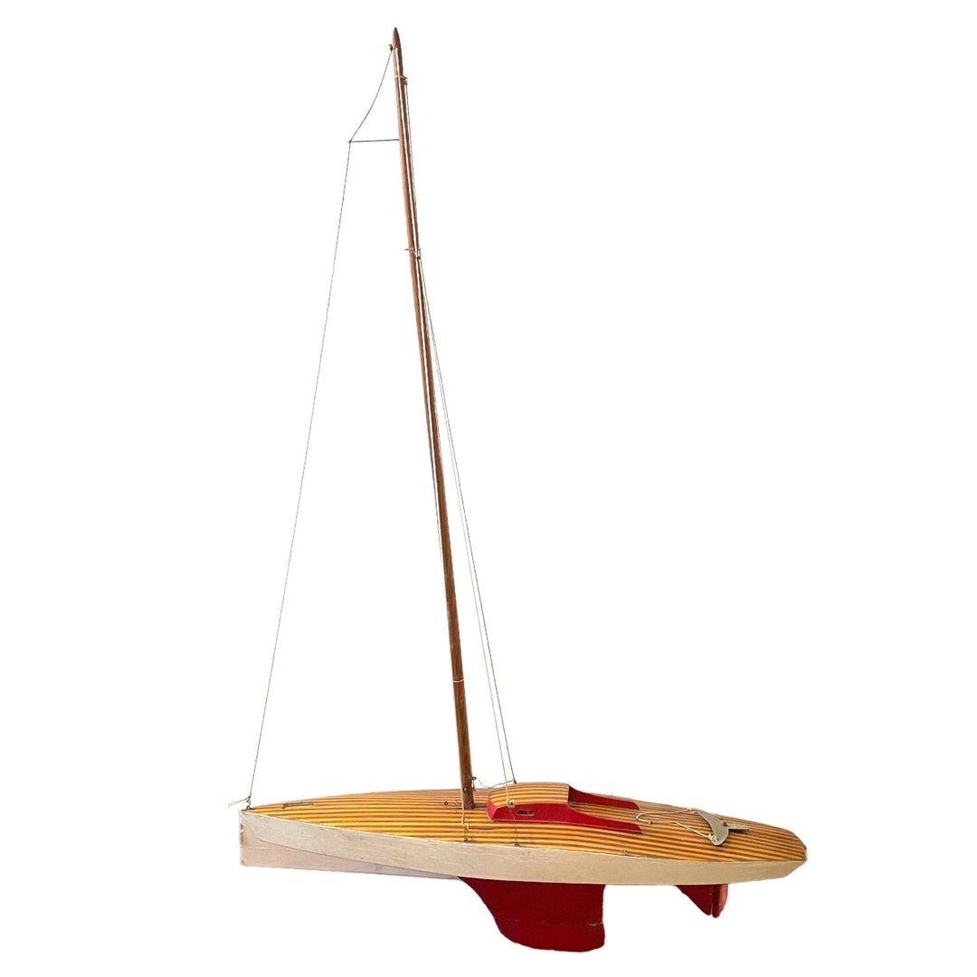 Vintage French Hand Made Model Sailing Ship Toy Build Kit Circa 1950's ...