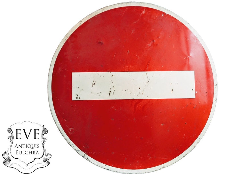 Vintage French No Entry Sign Extra Large Motorway Bashed - Etsy