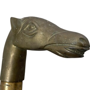 Vintage French Walking Stick With Brass Horse Shaped Handle Souvenir ...