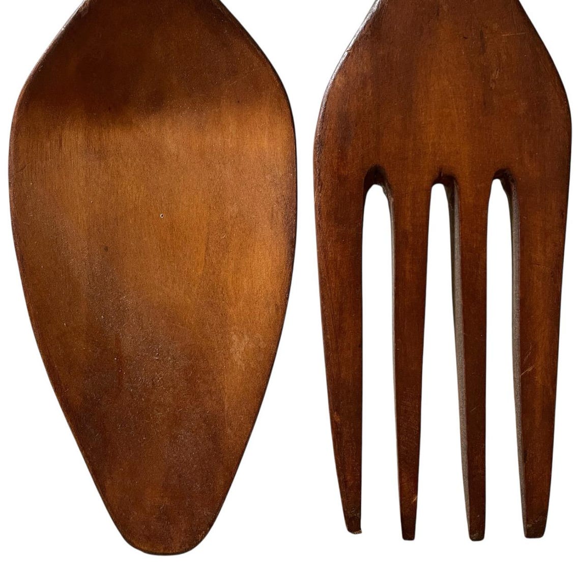 Vintage Filipino Carved Wood Wooden Large Decorative Spoon and Fork ...