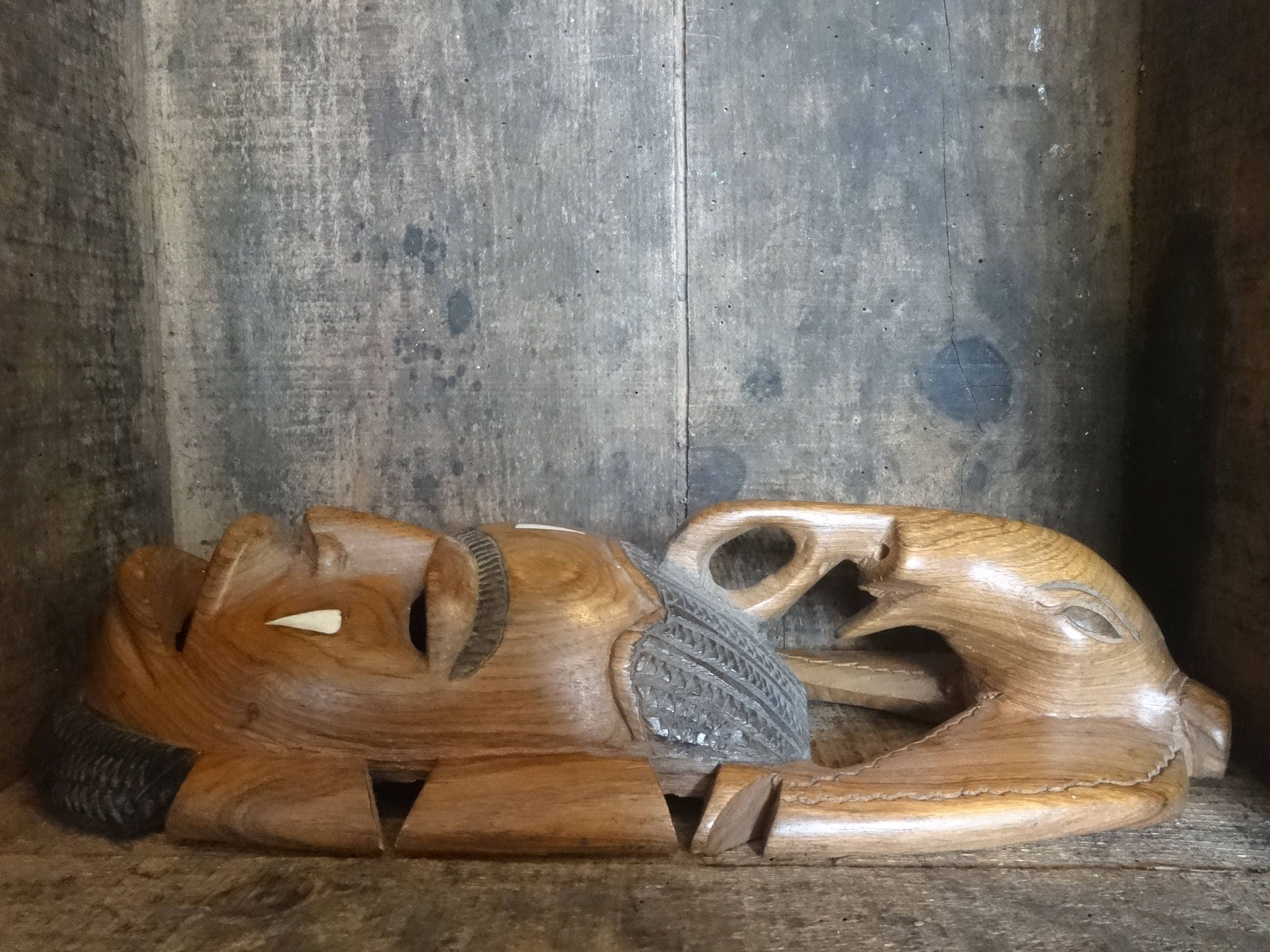 Vintage African Figurine Mask Statue Primitive Art Carving | Etsy