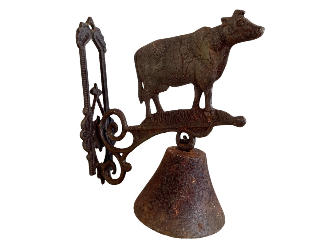 Vintage French Cow Door Bell Dinner Garden Alarm Alert Metal Bell ...