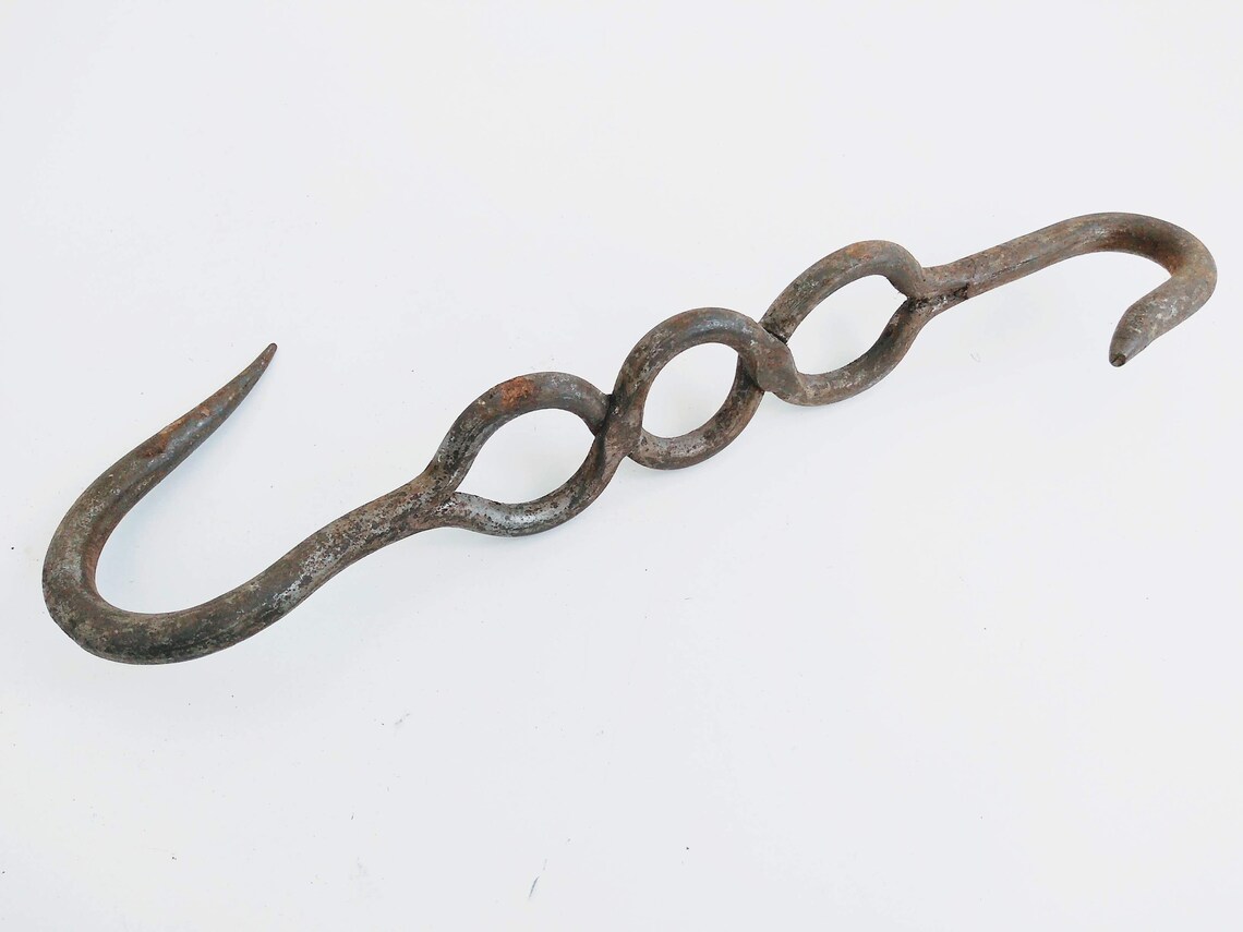 Vintage French Large Butcher Meat Kitchen Hanging Hook Rustic Rural ...