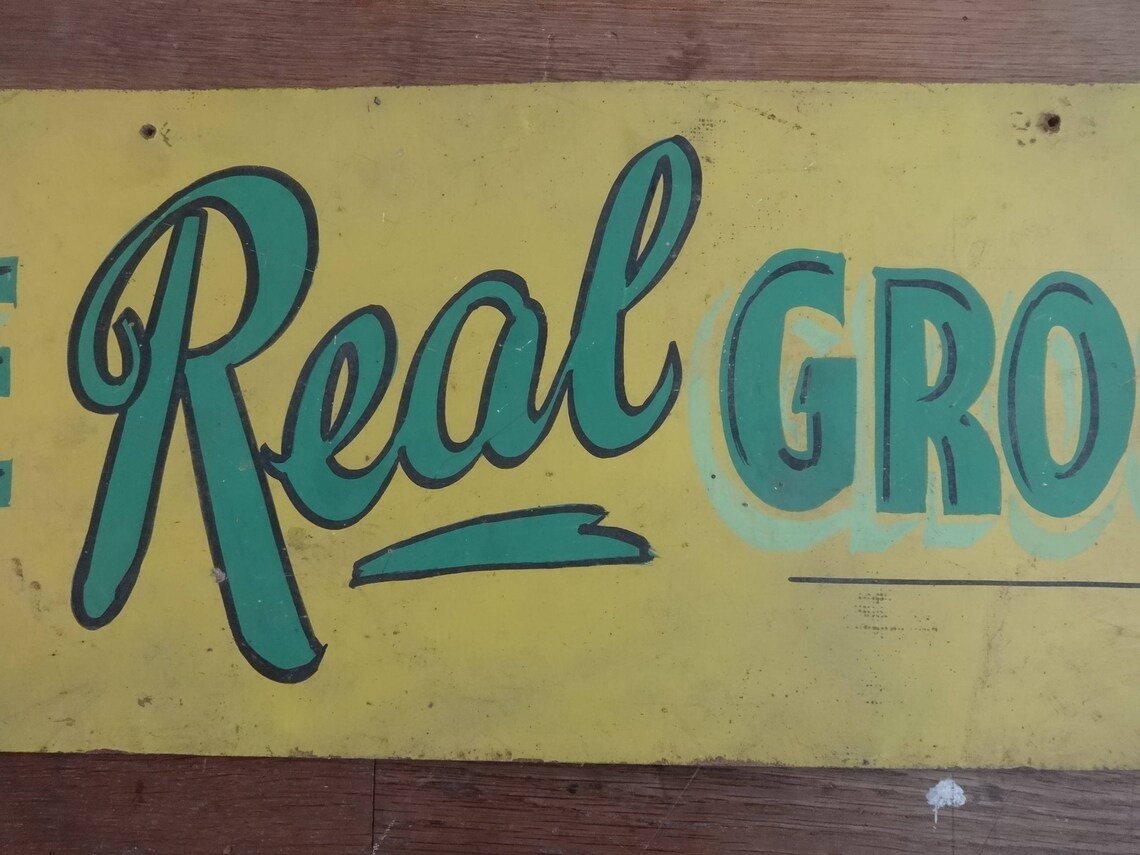 Vintage English Hand Painted the Real Grocers Shop Internal - Etsy