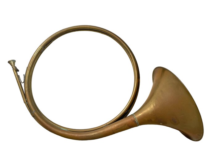 Vintage French Traditional Brass Hunting Horn Instrument Warning Call ...
