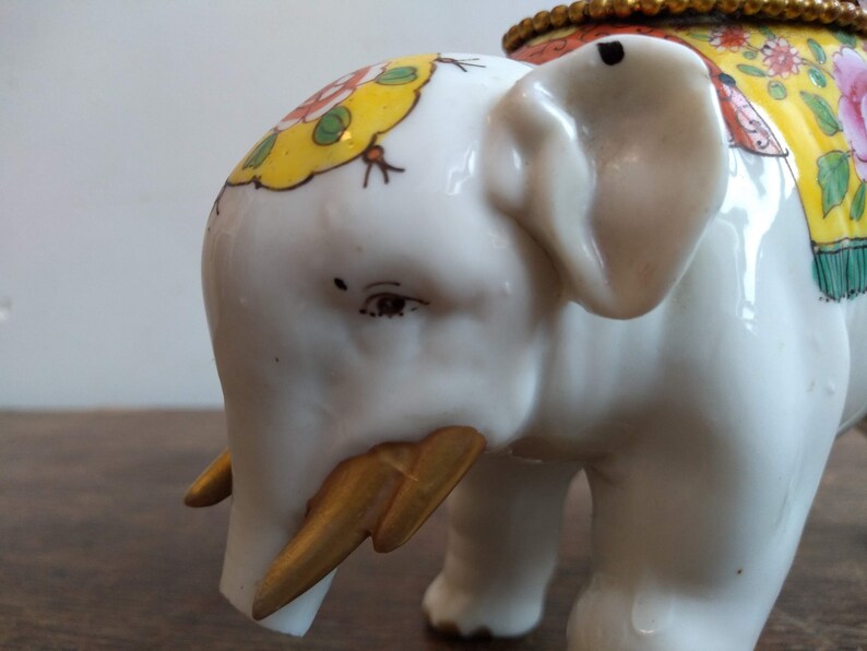 Antique French Elephant Faience Porcelain Inkwell Hand Painted - Etsy