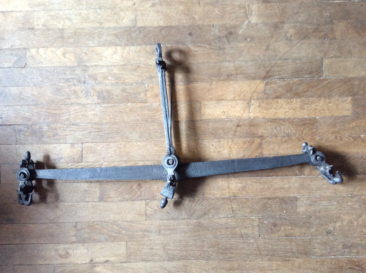 Antique French Large Iron Balance Weighing Scale Measure Butcher Baker ...