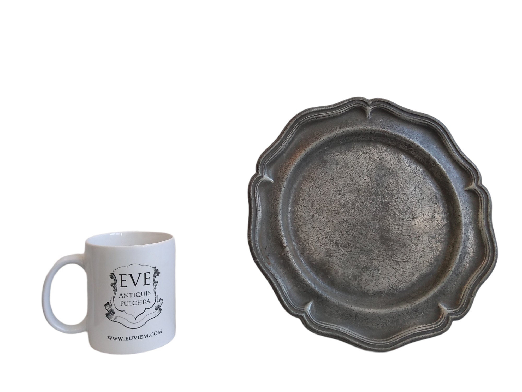 Antique French Small Pewter Dinner Plate tray charger platter | Etsy