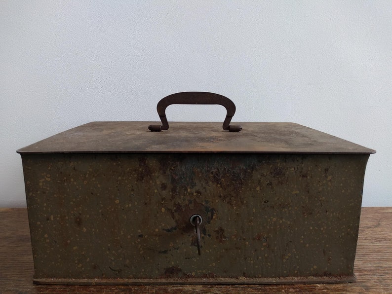 Antique French Heavy Metal Firebox Safe Money Cash Bank | Etsy