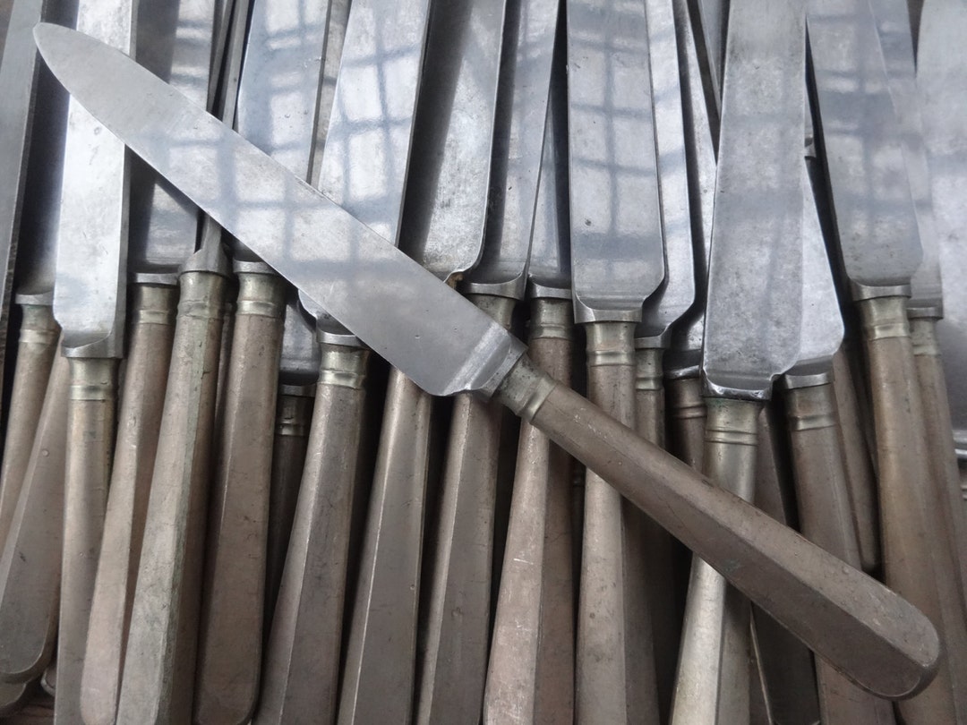 Vintage English Sheffield Unfinished Rattail Small Dinner Knife Cutlery ...