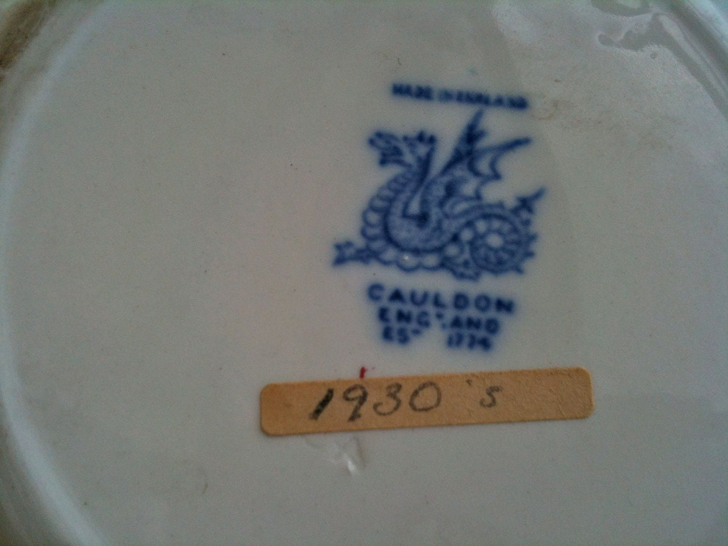 Vintage English Blue and White Dragon Side Plate circa | Etsy