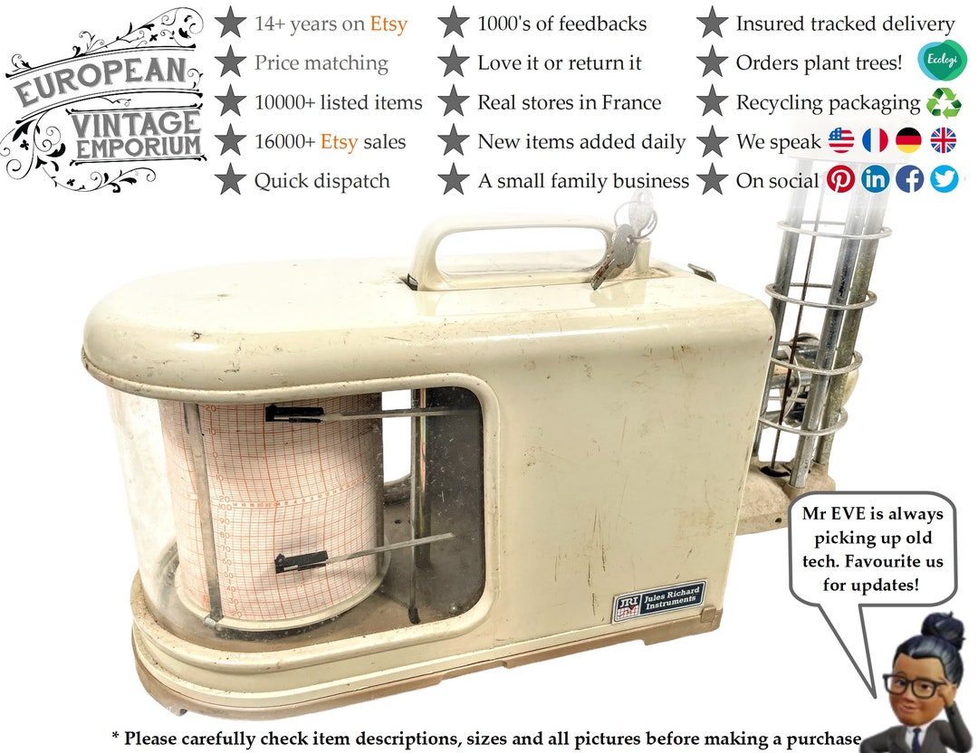 Vintage French Seismic Activity Clockwork Wind up Machine Instrument ...