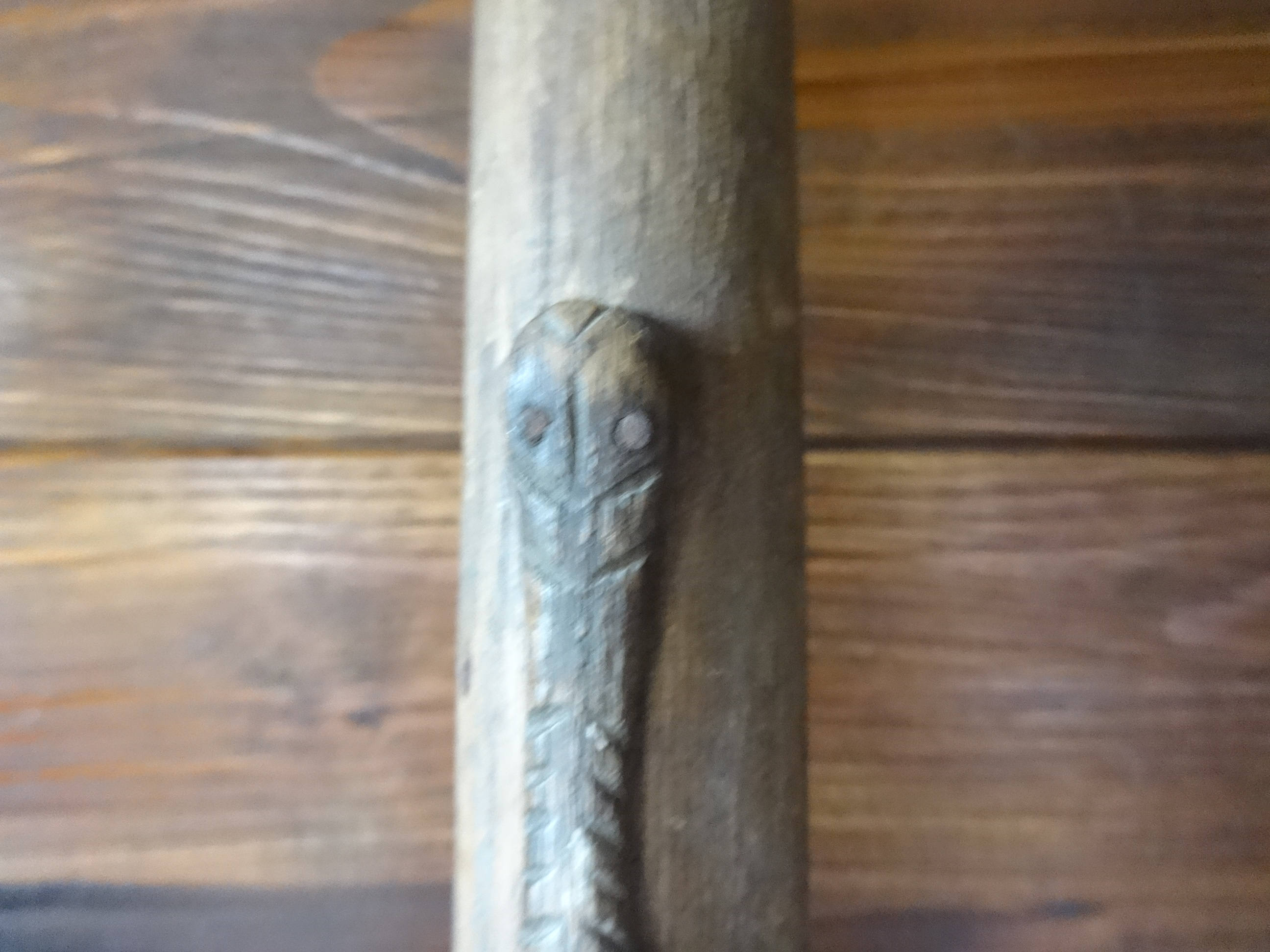 Vintage Tribal Walking Stick Knocker Primitive Tribal Chief Art Snake ...