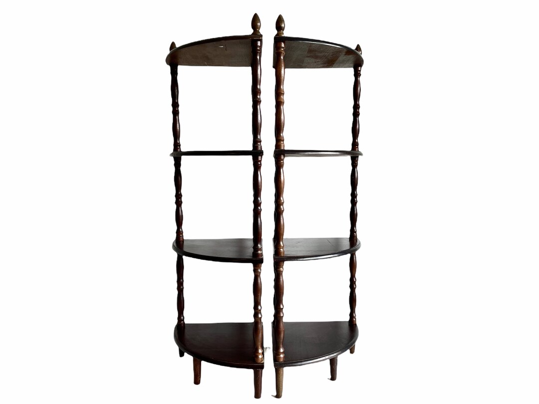 Vintage Asian Wooden Wood Stand Corner Shelf Standing Display Varnished ...