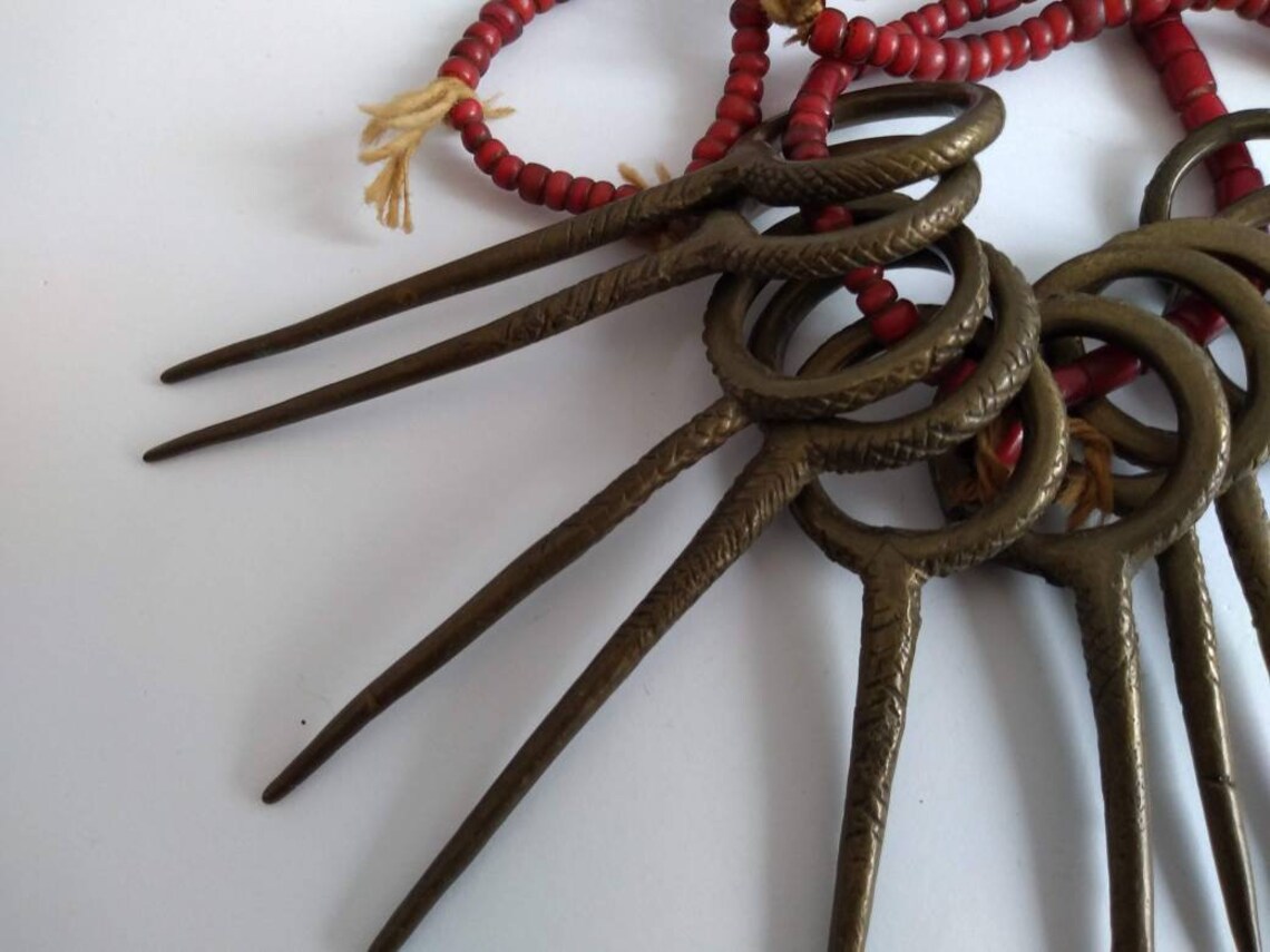 Vintage Asian Spike Bell Charm Pendant Tribal Primitive Brass | Etsy