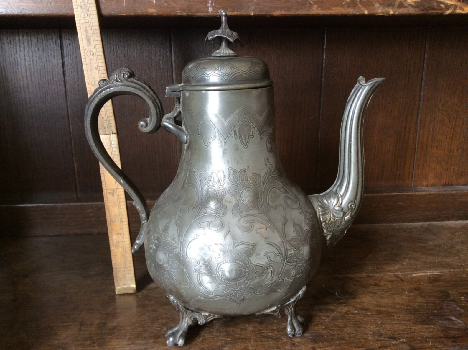 Vintage English Metal Large Fancy Coffee Tea Pot Circa | Etsy