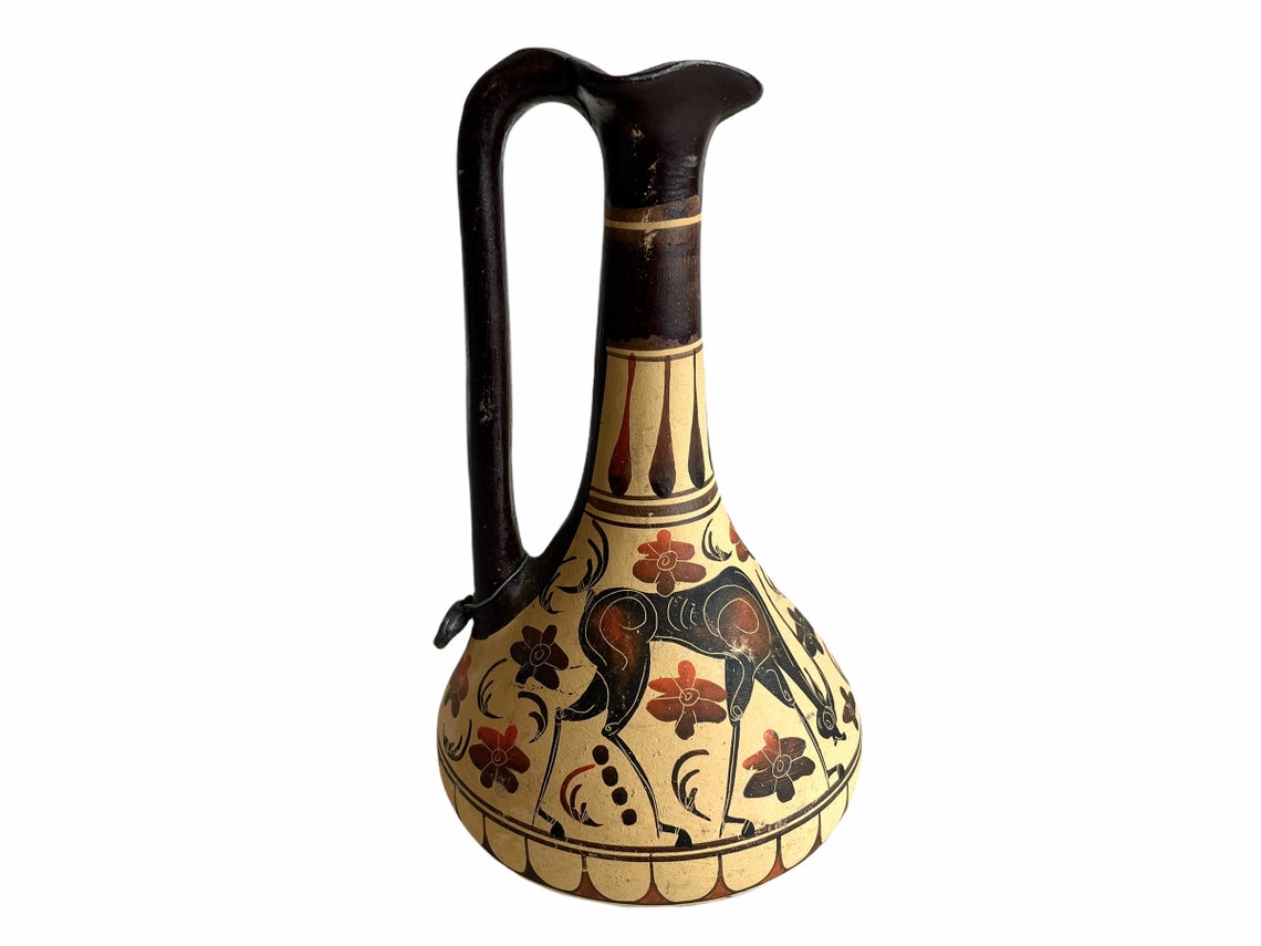 Vintage Greek Plate Reproduction Copy of Circa 550BC Jug Hand - Etsy