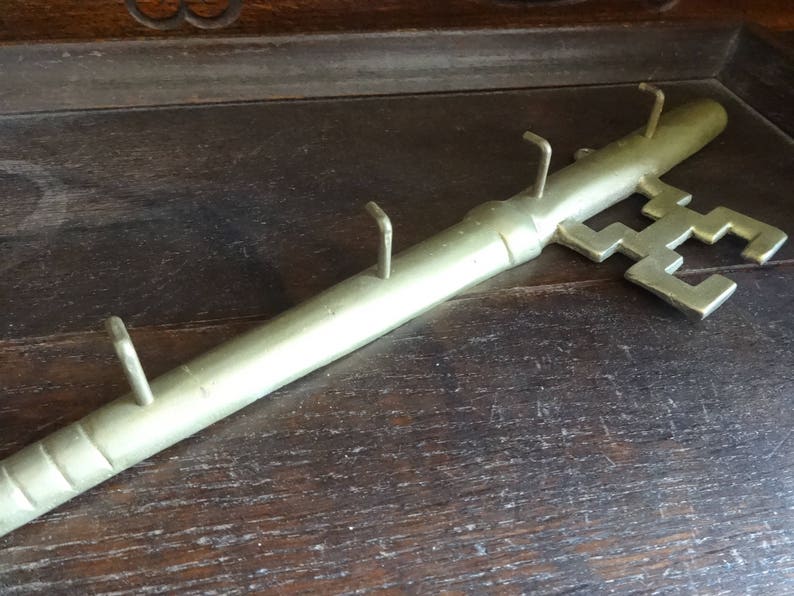 Vintage French Brass Large Old Key Holder Hooks Wall Kitchen | Etsy