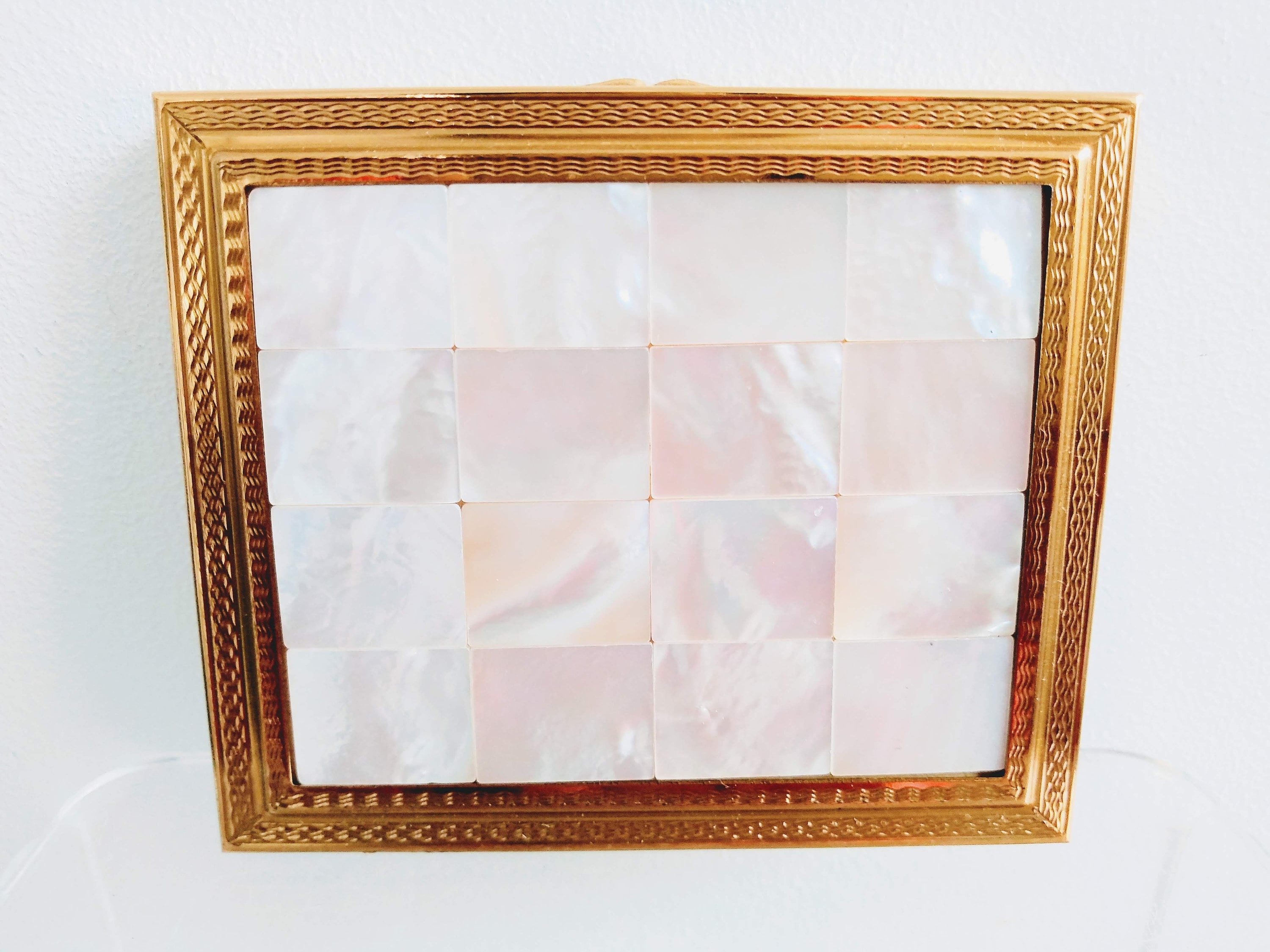 Vintage French Compact Gold Metal Powder Puff Case Decorated | Etsy