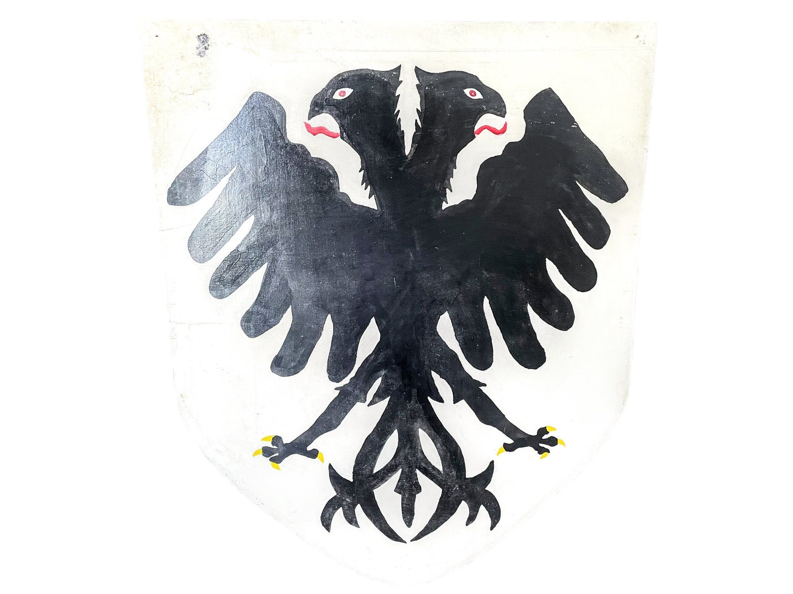 Vintage French Extra Large Wooden Shield Wall Display Re-enactment ...