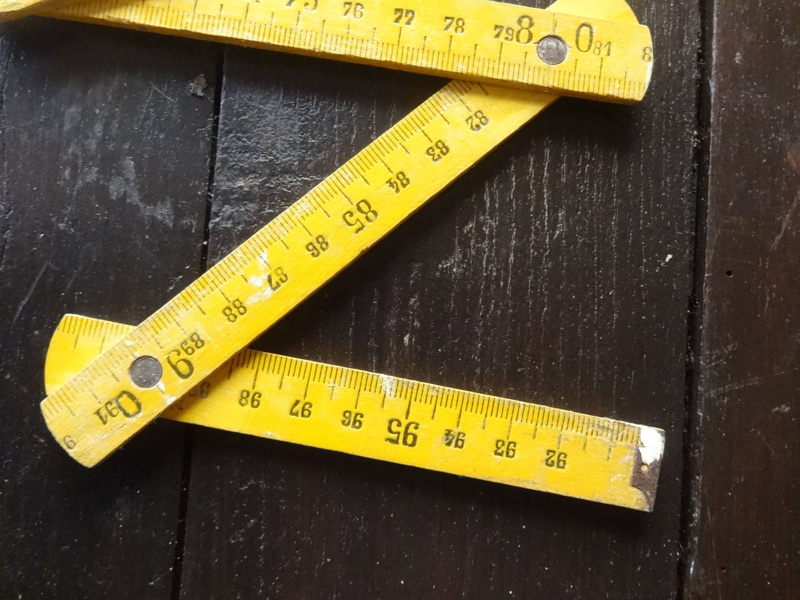 Vintage French Wooden Folding One 1 Metre Ruler Scale Collapsible Circa ...