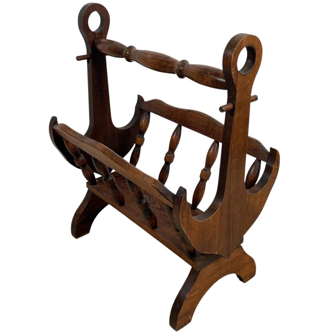 Vintage French Anchor Sailor Wooden Newspaper Magazine Document Book ...