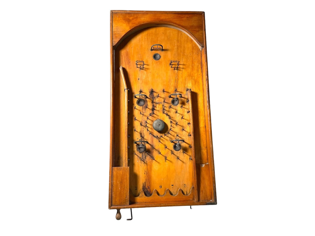 Vintage French Pinball Style Bagatelle Pinball Table Top Game Board ...
