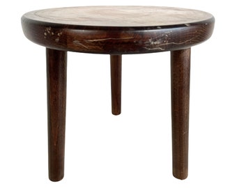 Vintage French Wonky Stool Table Wooden Wood Chair Seat Side Stand ...
