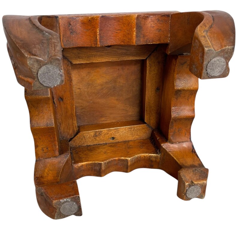 Vintage Asian Small Opium Table Heavy Stand Step Stool Plinth Wooden ...
