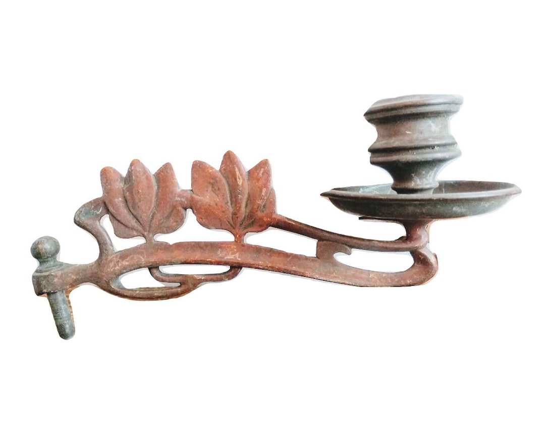 Vintage Englisch Messing Bronze Wand Klavier Kerzenhalter Leuchter ...