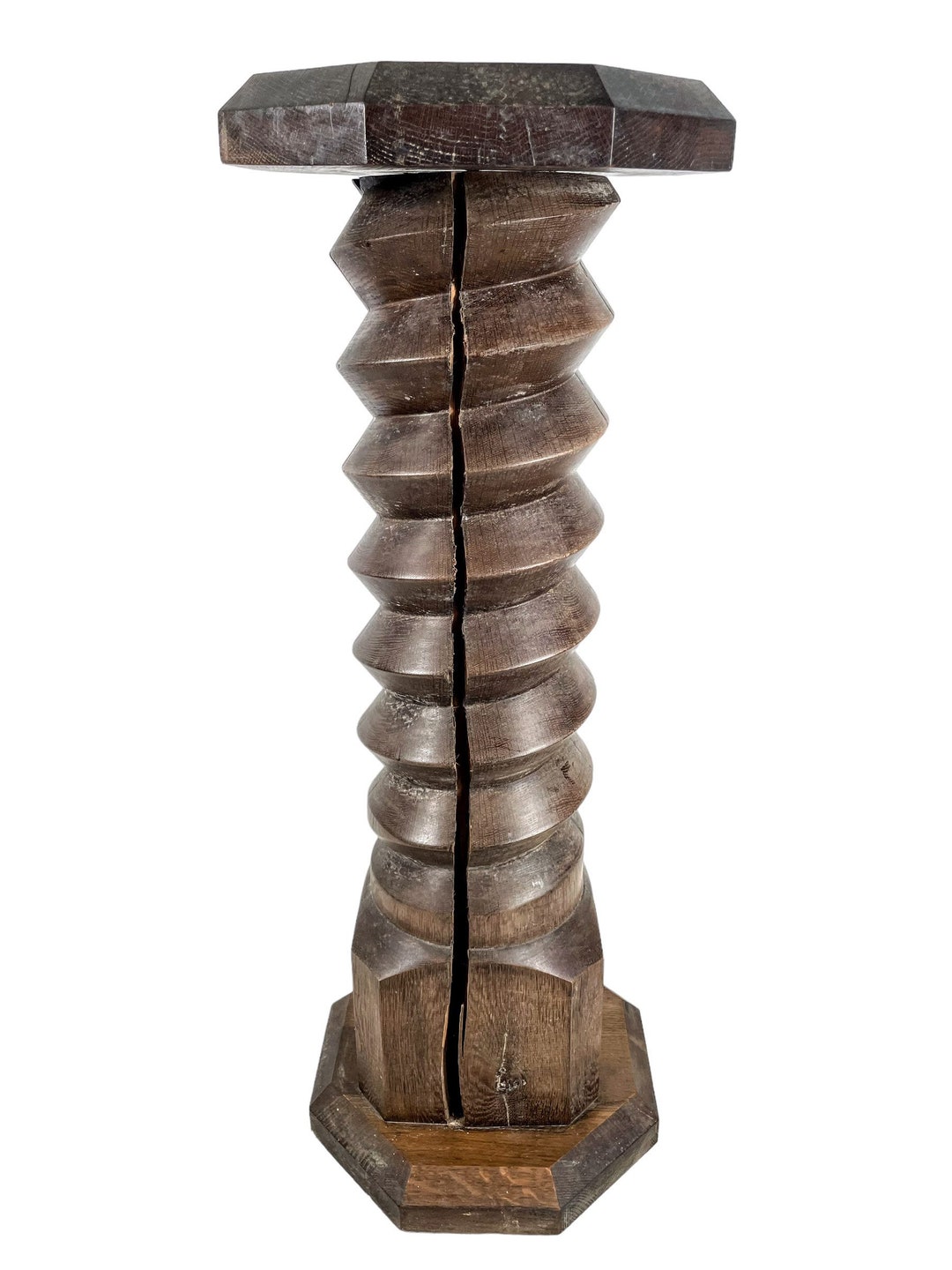 Vintage French Screw Stand Plinth Wine Press Style Leg Tall Plinth ...
