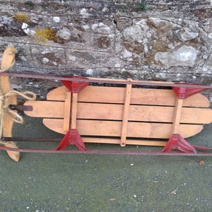 Vintage Genuine Gladding Speedaway Wood Metal Wooden Snow Sled Sledge ...