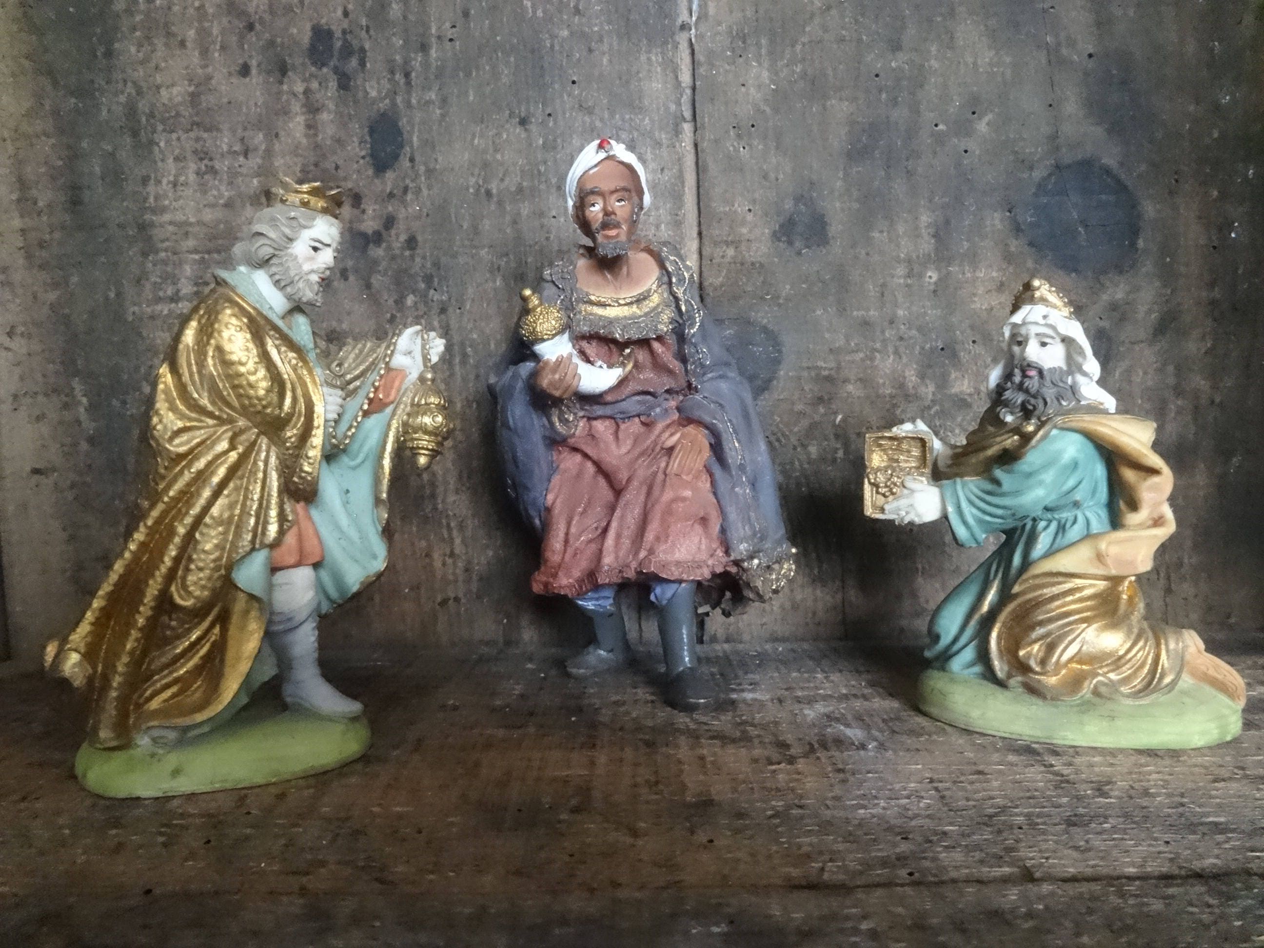 Vintage French resin nativity religious figurines three wise | Etsy