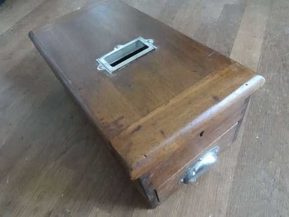 Antique English Wood Wooden Register Cash Money Till Bank Safe | Etsy