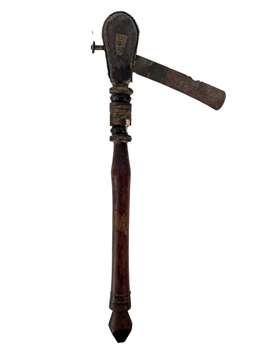 Vintage Wood Metal Cutting Tool Hand Axe Hatchet Handheld Chopping ...