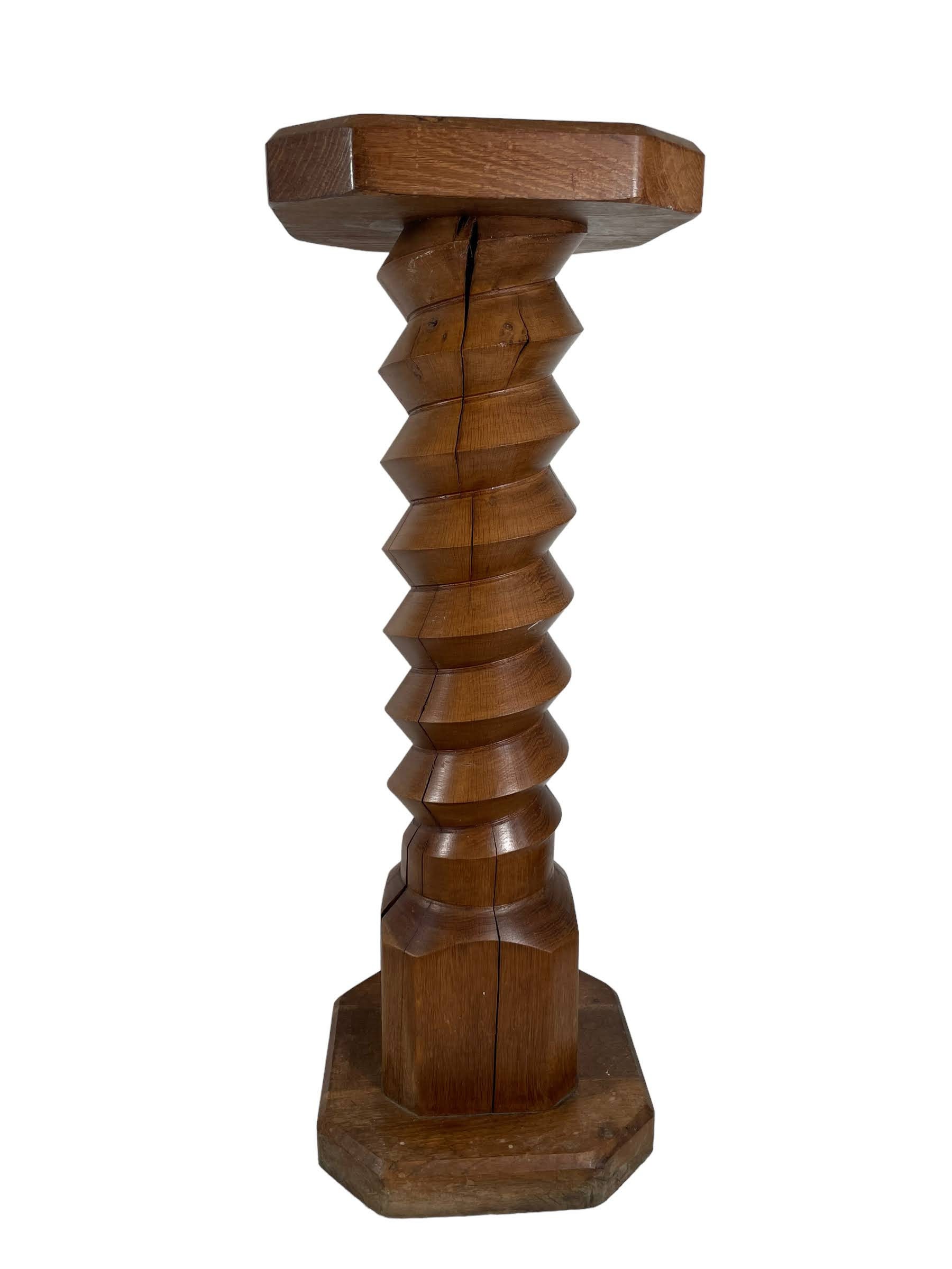 Vintage French Screw Stand Plinth Wine Press Style Leg Tall Plinth ...