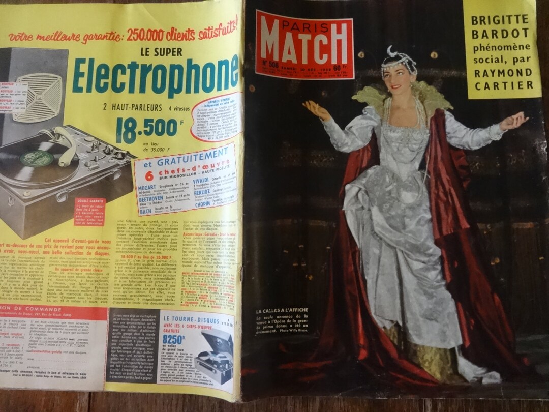 Vintage French Paris Match Magazine No 506 Brigitte Bardot Special ...