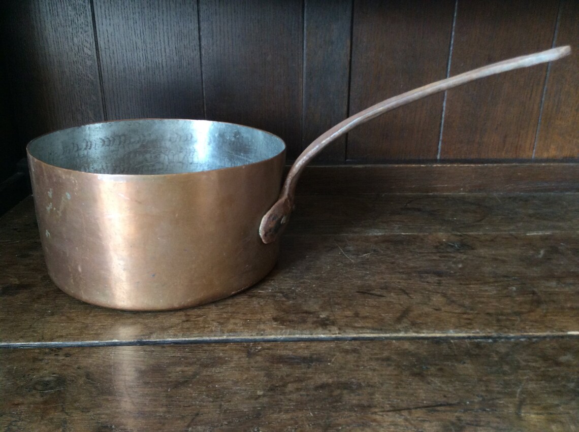 Vintage French Large Copper Pan Saucepan Cooking Pot Casserole - Etsy