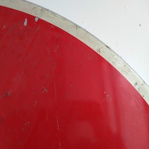 Vintage French No Entry Sign Extra Large Motorway Bashed Bruised Red ...