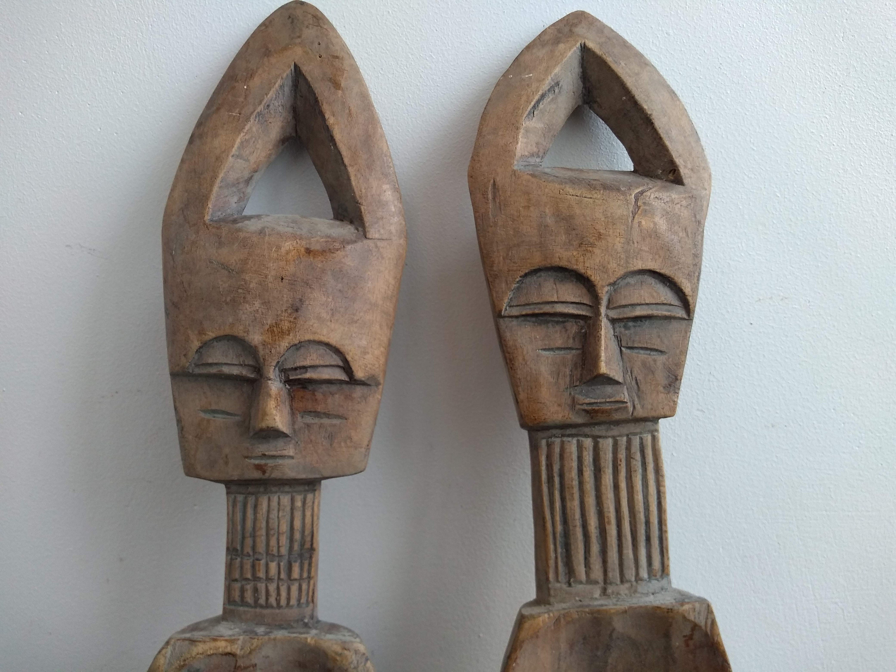 Vintage African Cutlery Carved Wooden Spoon Spoons Primitive Art ...