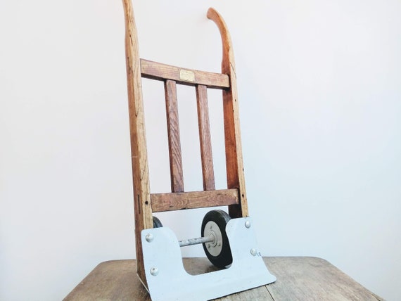 Vintage French Wooden Wood Metal Barrow Barrel Sack Trolley - Etsy