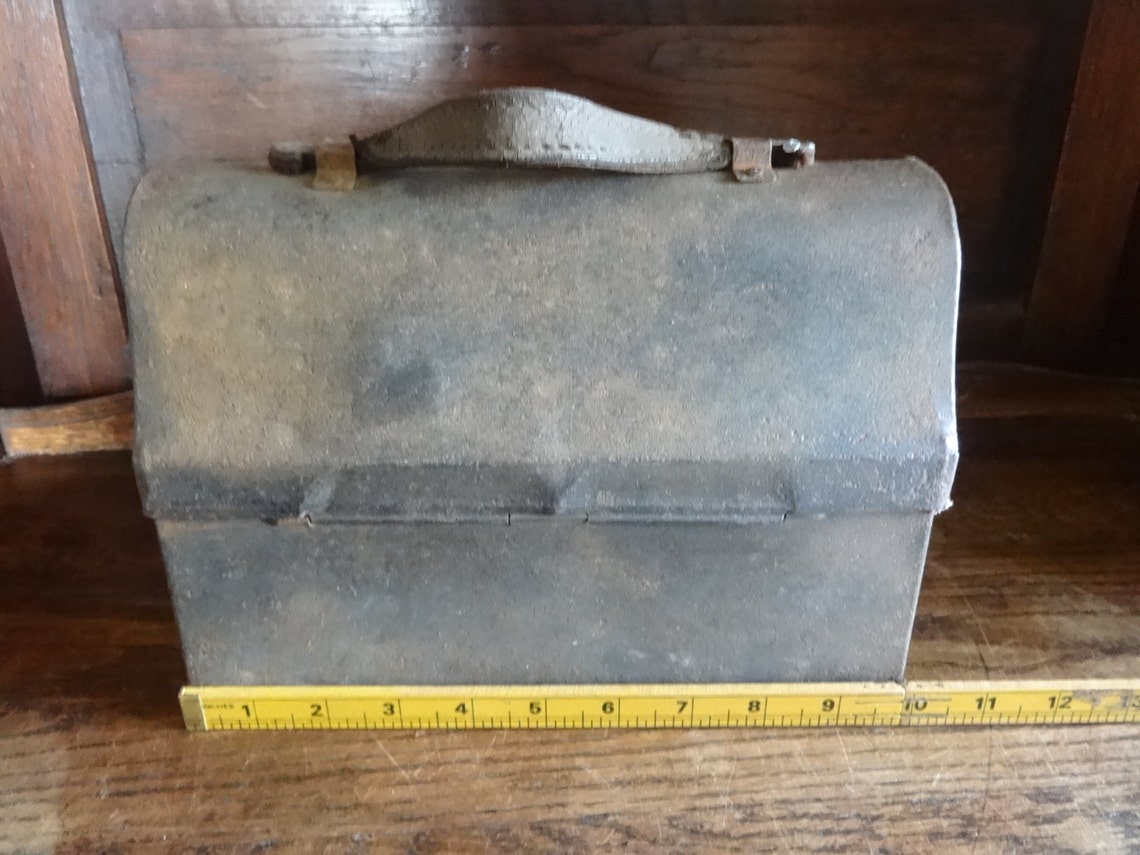 Vintage French Handheld Lunch Box Metal Tin Canister Circa 1940-50's ...