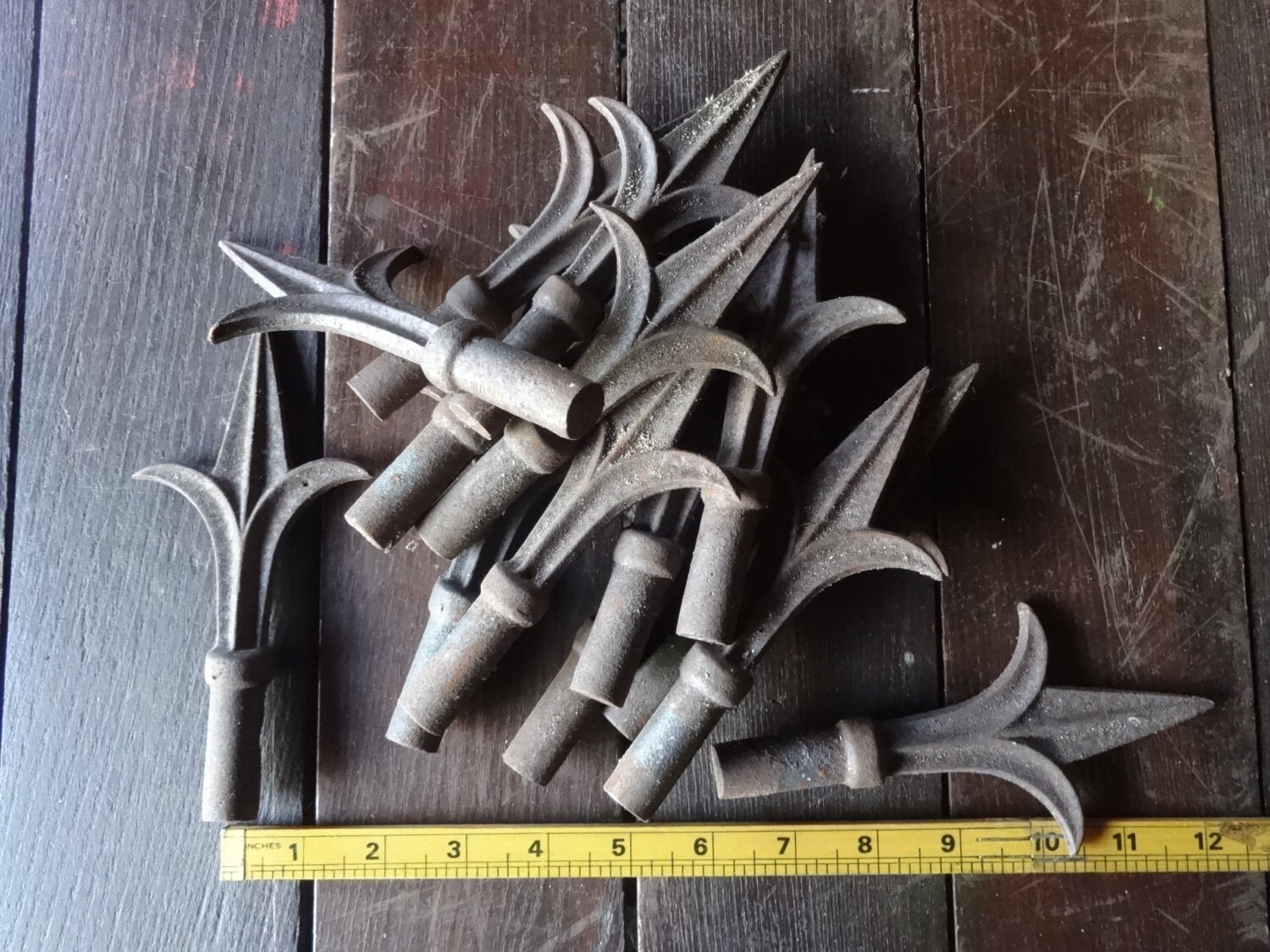 Vintage French Metal Fence Post Gate Furniture Fleur De Lis Topper ...
