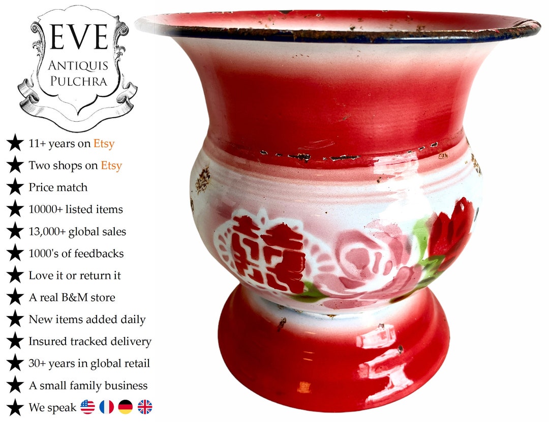 Vintage Chinese Tobacco Spit Spittoon Bucket Pot Vase Enamel - Etsy