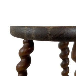 Vintage French Spiral Stool Chair Seat Wooden Wood Milking Kitchen ...