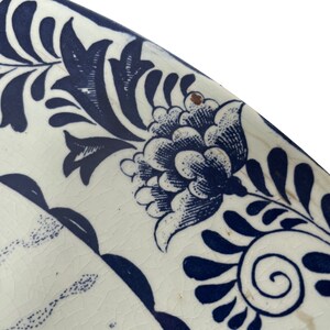 Vintage Dutch Original Blauw Delfts Handmade White Blue Extra Large ...