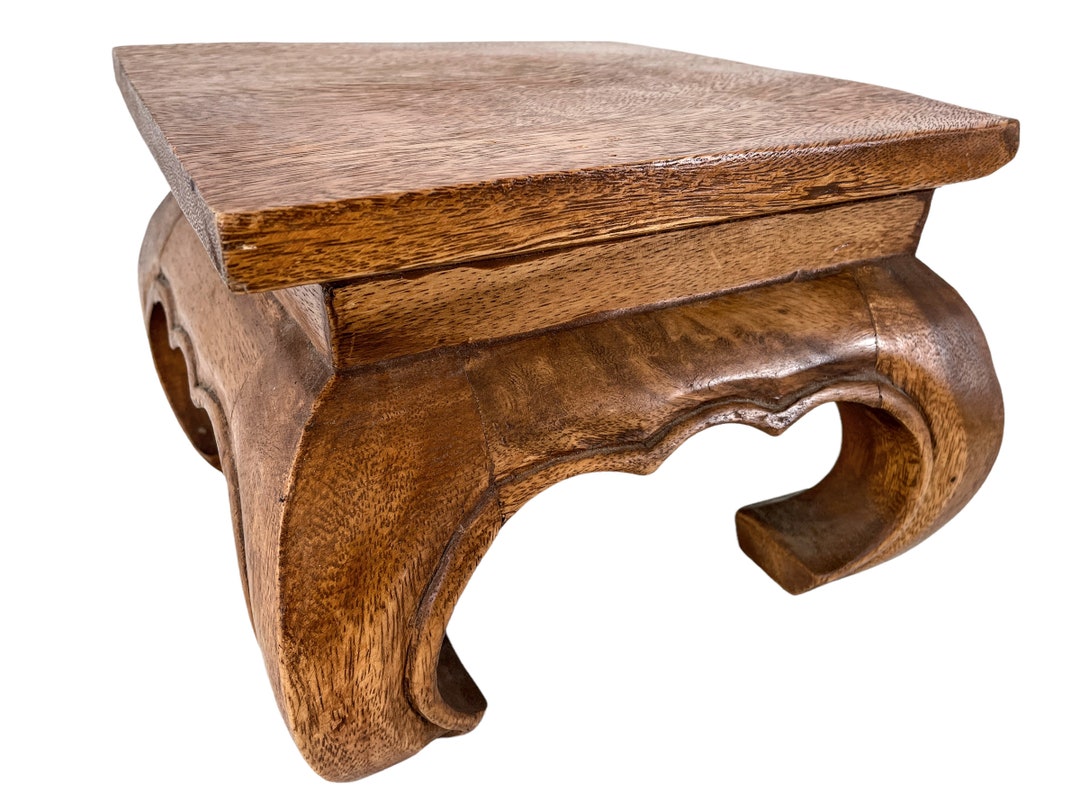 Vintage Asian Small Opium Table Heavy Stand Step Plinth Wooden Seat ...