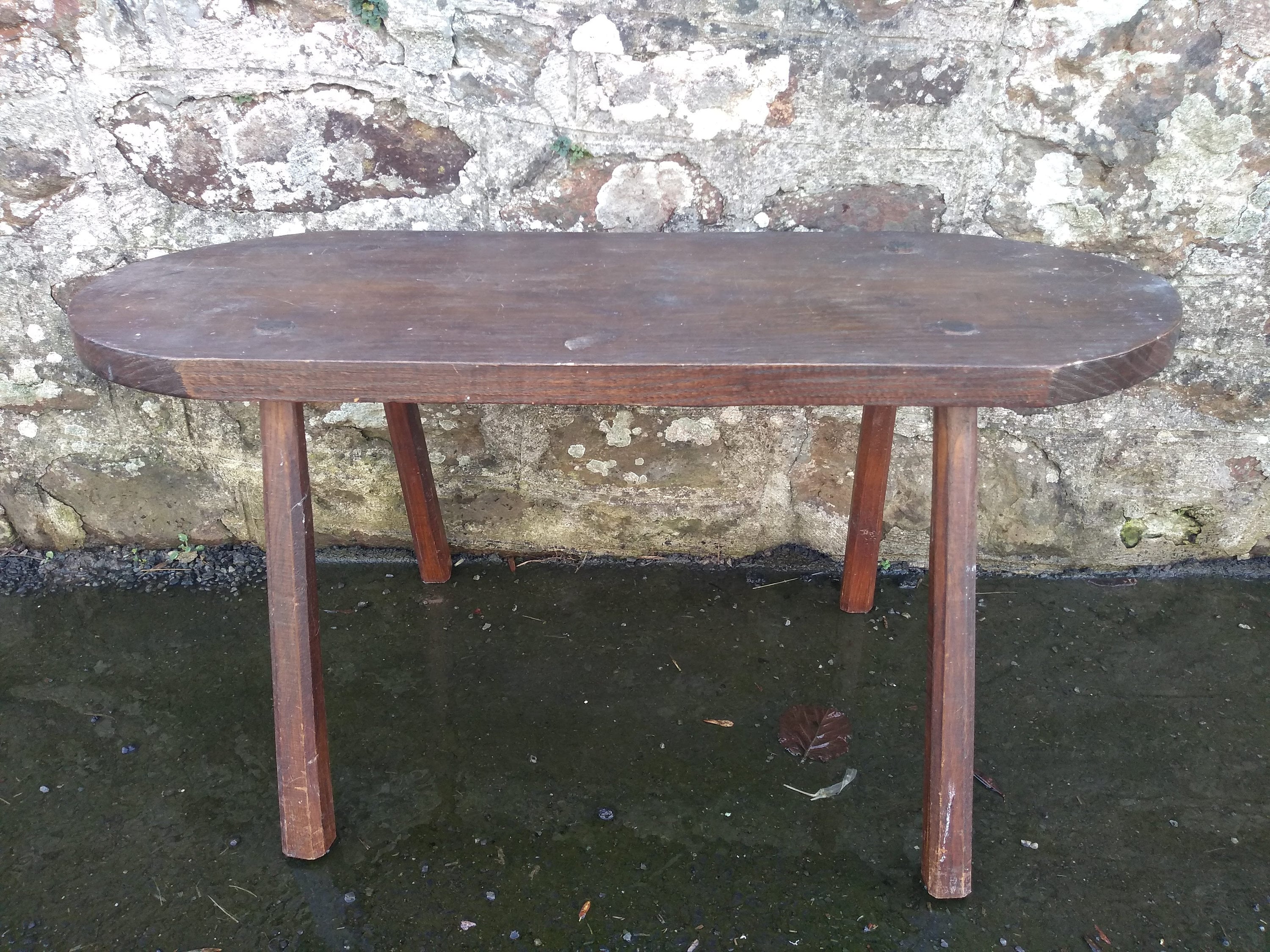 Vintage French Stool Wooden Wood Milking Small Side Table | Etsy